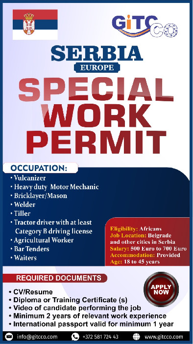 Serbia Special Work Permit :: Gitcco